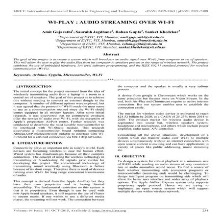 Wi play audio streaming over wi-fi | PDF