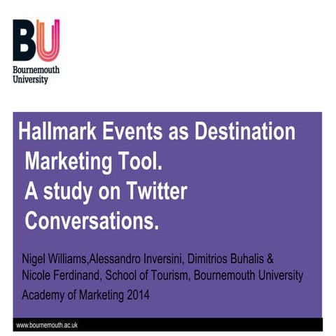 Hallmark events as a destination marketing tool | PPTX