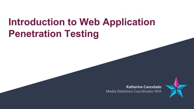 WIA - Introduction to web application penetration testing | PPT WIA - Introduction to web application penetration testing | PPT