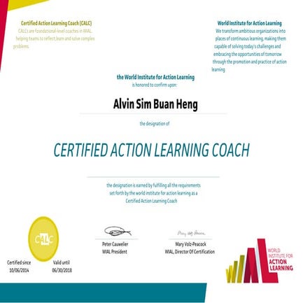 Certified Action Learning Coach (CALC) | PPT