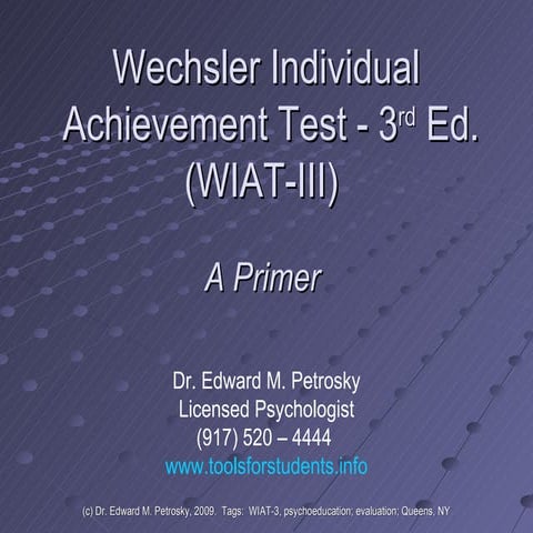 WIAT-III A Primer | PPT