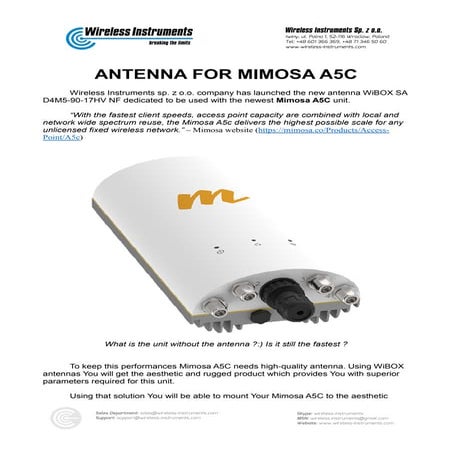 Wi box sa d4m5 90-17hv nf for mimosa a5c | PDF