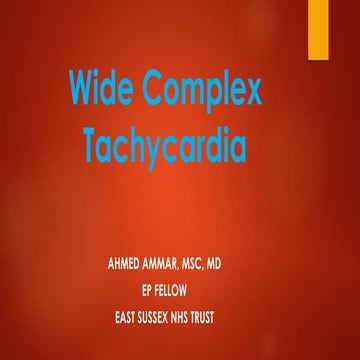 Wide Complex Tachycardia | PDF