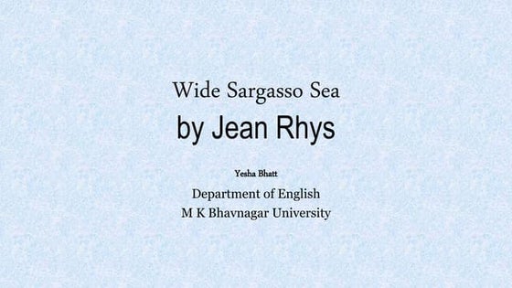 Wide sargasso sea | PPT