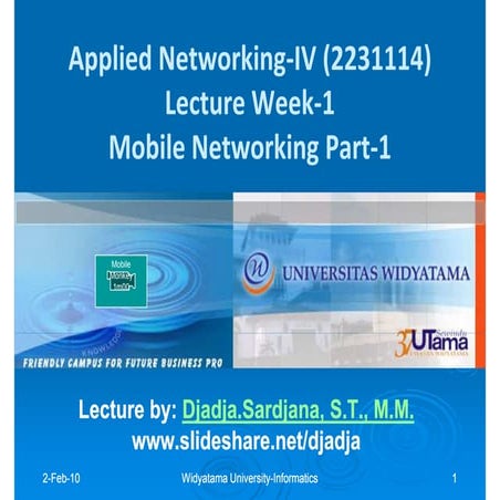 Widyatama Lecture Applied-Networking.IV Week01 | PDF