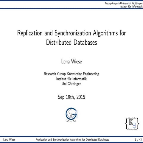 Replication And Synchronization Algorithms For Distributed Databases 4973