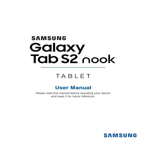 Samsung Galaxy Tab S2 NOOK 8.0 (SM-T710NZKEBNN) manual PDF download (English) / User Guide | PDF