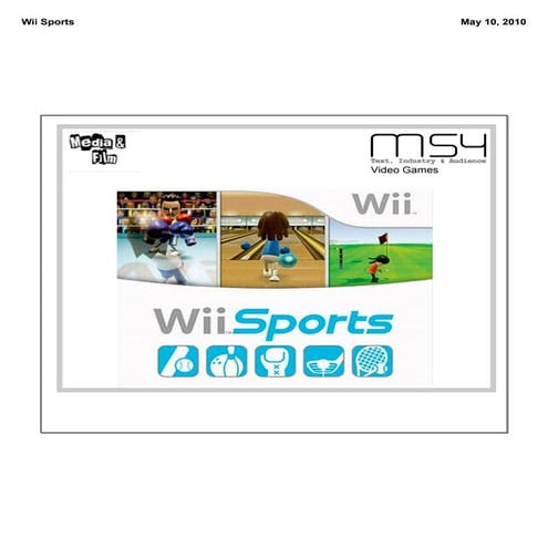 Wii sports | PDF | Video Game Genres | Video Gaming