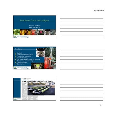 Mass production methods of algae for biofuel | PPTX