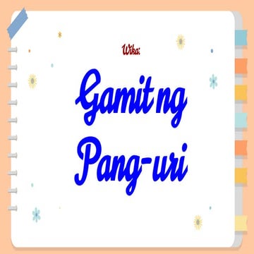 Gamit ng Pang-uri Grade 6 | PDF
