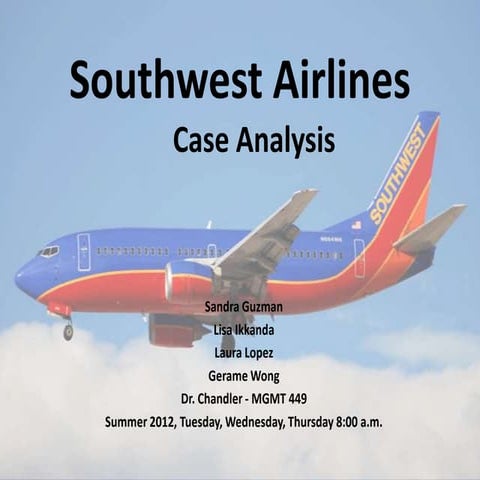Southwest Airline Case Analysis Wiki | PPTX