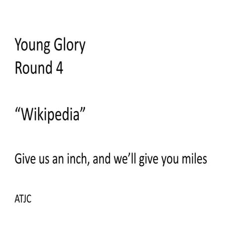 Young Glory January "Wikipedia" | PPT