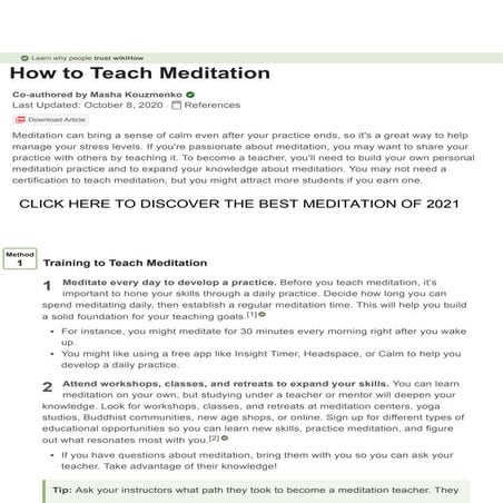 How to meditate for self discovery | PDF
