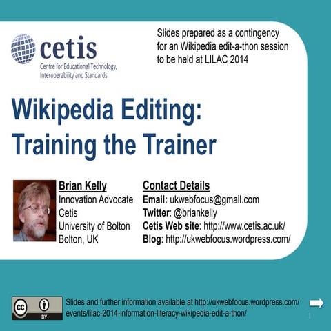 Wikipedia: Training the Trainer | PPT