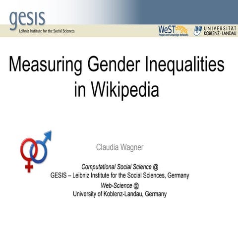 Measuring Gender Inequality in Wikipedia | PPT
