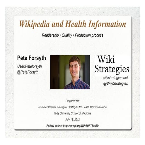 Wikipedia and Health Information | PDF