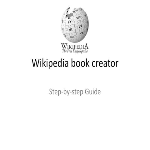 Wikipedia: book creator | PPT