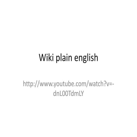 Wiki Plain English | PPTX