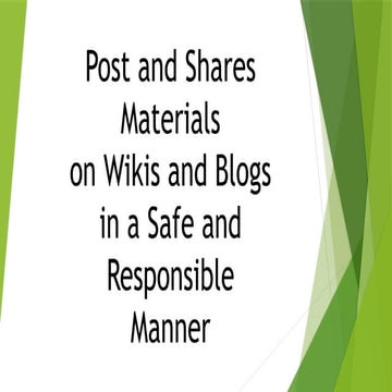 TYPES OF WIKI AND BLOGS LESSON 1 ICT GRADE 6 | PPTX