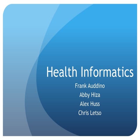 Health Informatics | PPT