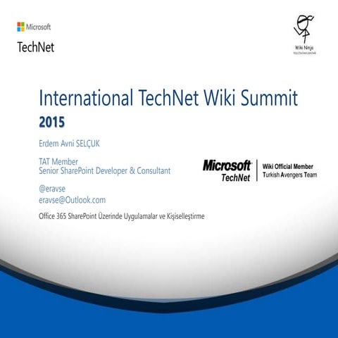 Wiki summit 2015 SharePoint Costum. | PPTX