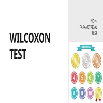 WILCOXON SIGNED-RANK test - statistical method | PPT