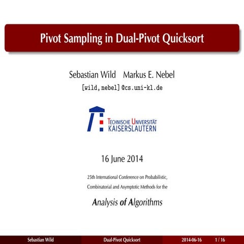 Pivot Sampling in Dual-Pivot Quicksort | PDF