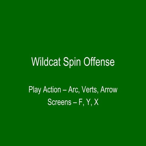 Wildcat Spin Offense Play Action Screens | PPT | American Football | Sports