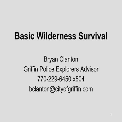 Wilderness survival | PPT