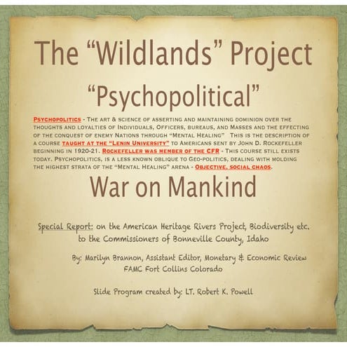 Killing the Heartland, The Wildlands project: war on mankind | PDF ...