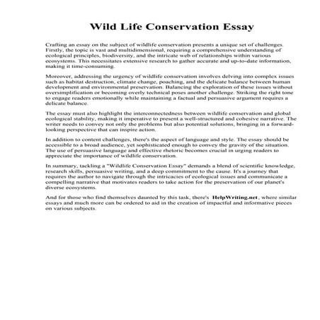 Wild Life Conservation Essay.pdf | Science