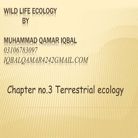 Wild life ecology | PPTX
