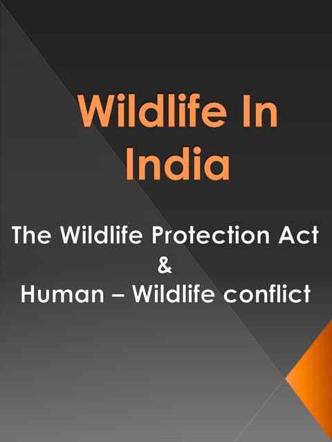 Human wildlife conflict | PPTX