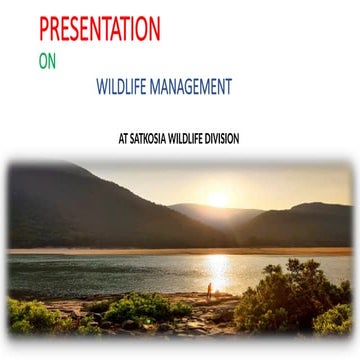 Wildlife Management Strategies with special reference to tiger ...