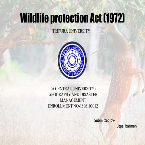 Wildlife protection act, 1972 | PPT