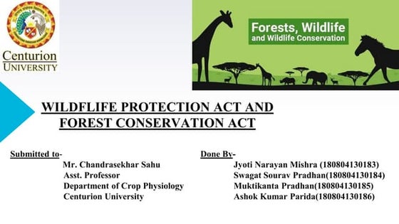 Wildlife protection act, 1972 | PPT