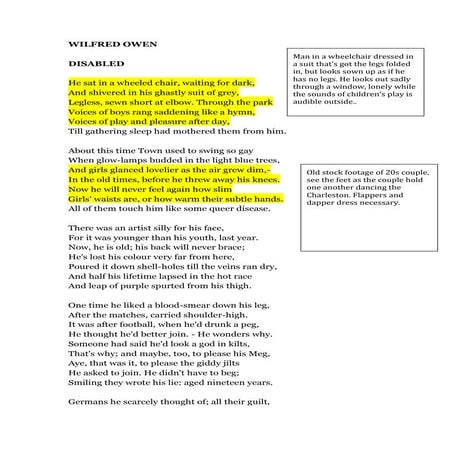 Wilfred owen poems inspo for media | DOCX | Women\'s Clothing | Women ...