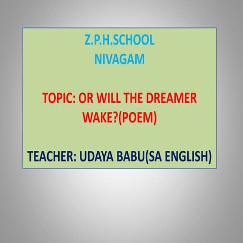 Will dreamer wake 1 | PPSX