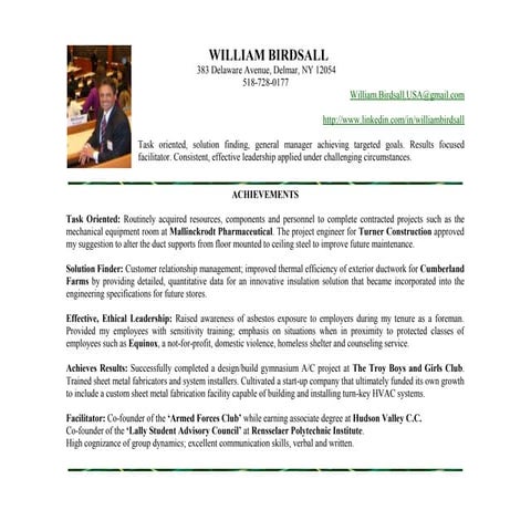 William Birdsall Resume | PPTX