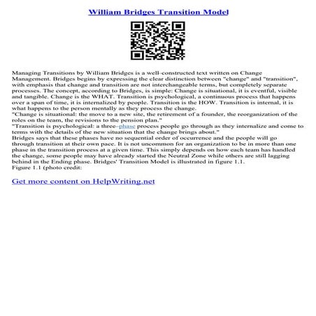 William Bridges Transition Model | PDF