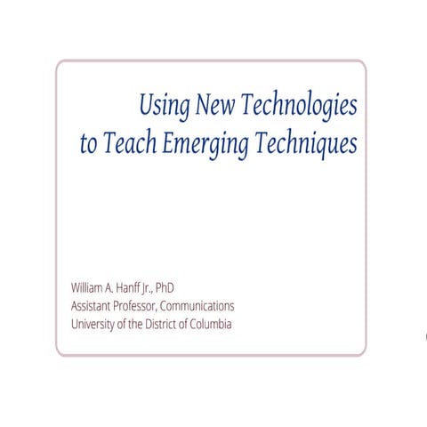 BEA New Technologies to Enhance Student Learning - Using New ...