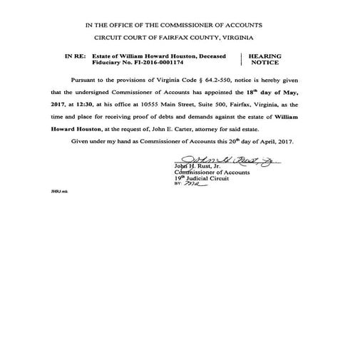 William Howard Houston | PDF