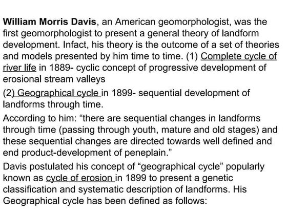 Cycle of erosion, davis and penk | PPTX