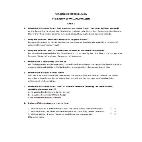William part 2 questions resueltas | PDF