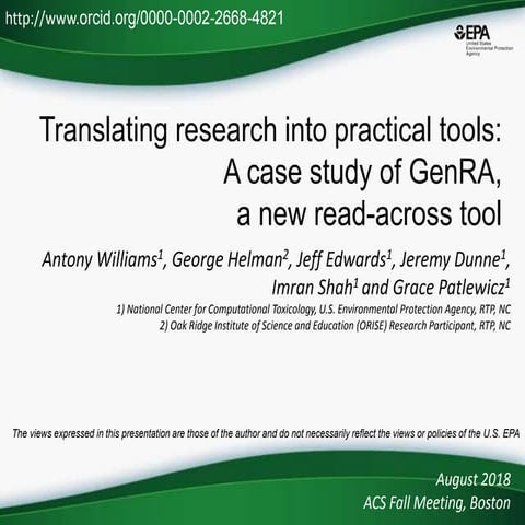 Translating research into practical tools: A case study of GenRA, a new ...