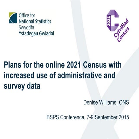Plans for the online 2021 Census with increased use of administrative ...