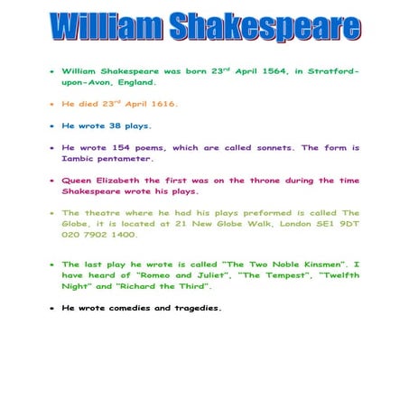 William shakespeare | DOCX