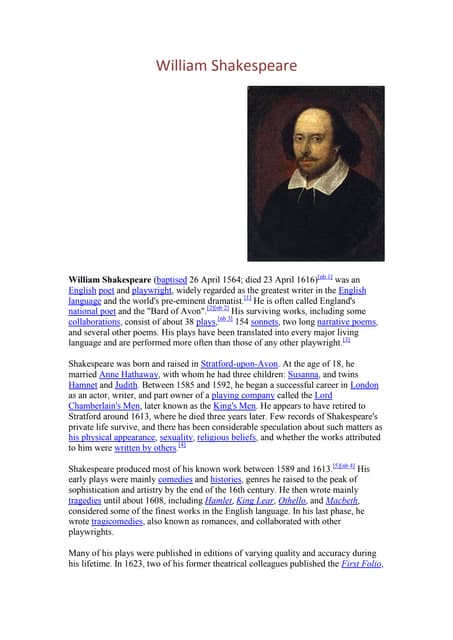 Do You Know Shakespeare | PPT