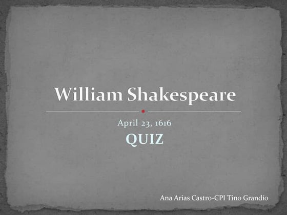 Shakespeare Powerpoint | PPT