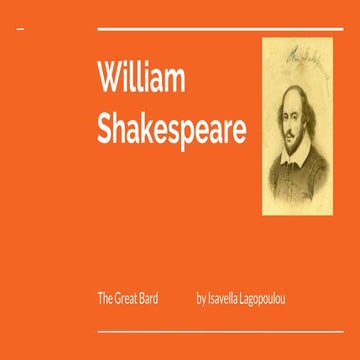 William shakespeare '' The Great Bard'' biography | PPTX